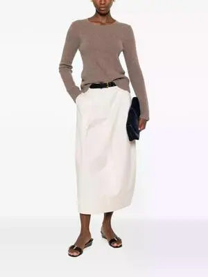 JIL SANDER Ribbed Knit Round Neck Long Sleeve Sweater