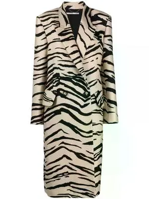 Stella McCartney Tiger-print Double-breasted Coat