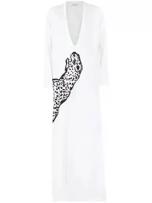 FERRAGAMO Graphic-print Long Dress - White