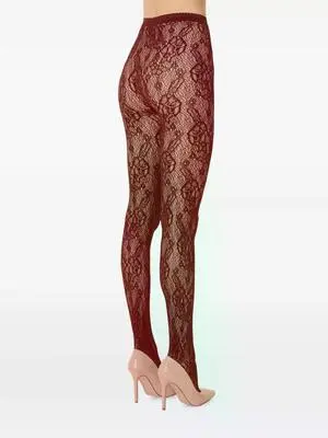 Wolford Floral Net Tights - Red