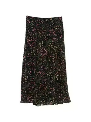 MARANT ETOILE Floral-print Silk Maxi Skirt - Black