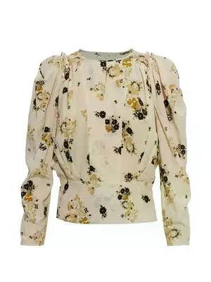 Isabel Marant Étoile Zarga Floral-print Top - Neutrals