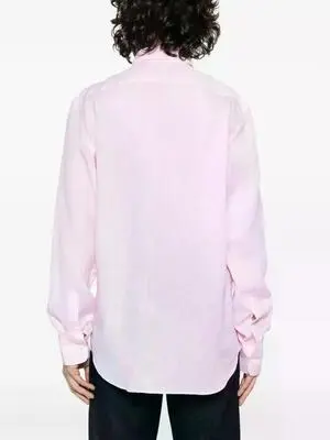 Canali Spread-collar Linen Shirt