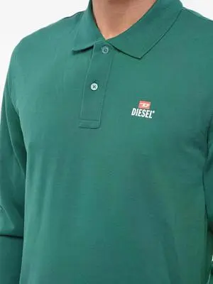 DIESEL® Logo-print Long-sleeve Polo Shirt