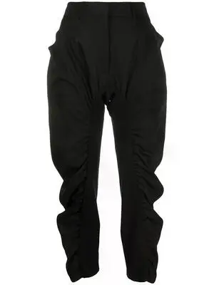 Stella McCartney Pleated Cropped Trousers - Black