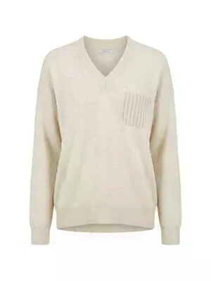 Peserico V-neck Patch-pocket Sweater - Neutrals