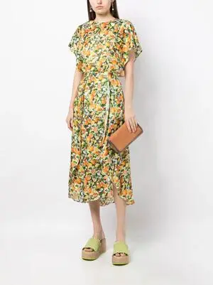 Stella McCartney Printed Silk Short Sleeve Dress