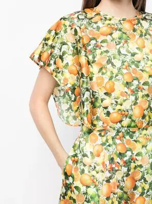Stella McCartney Printed Silk Short Sleeve Dress