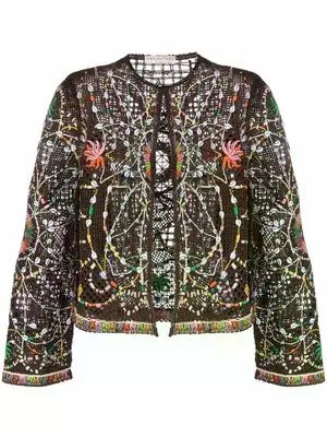 Emilio Pucci Embellished Open-knit Cardigan - Brown