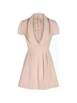 Elisabetta Franchi Pleated Mini Satin-trim Dress - Pink