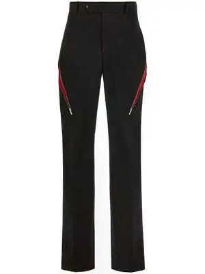 FERRAGAMO Zip-detail Tailored Trousers - Black