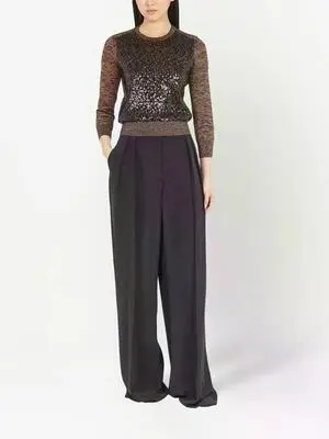 FERRAGAMO Sequin-embellished Crew Neck Jumper