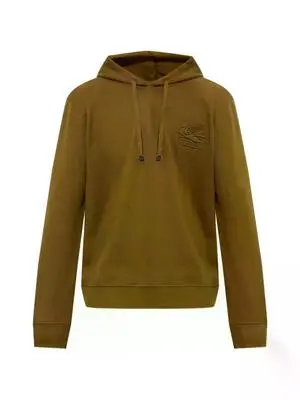 Etro Pegaso-embroidered Drawstring Hoodie - Brown