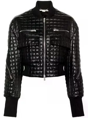 Stella McCartney Zip-up Quilted Leather Jacket - Black