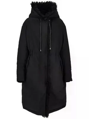 FERRAGAMO Shearling-lined Parka Coat - Black