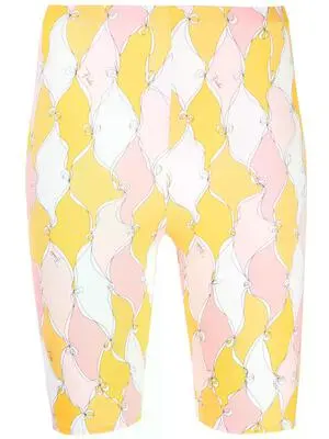 Emilio Pucci Losanghe Baby-print Cycling Shorts - Yellow