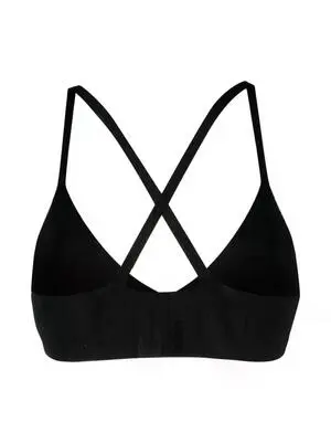 MSGM Ribbed Knit Logo-hem Bra
