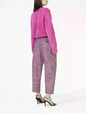 Stella McCartney Pleated Cropped Wool Trousers