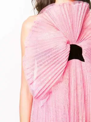 Givenchy Pleated Detail Lace Evening Dress