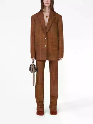 Stella McCartney Prince Of Wales Check-pattern Wool Blazer - Brown