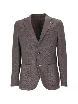 BRANDO Herringbone-pattern Blazer - Brown
