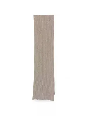Brioni Ribbed-knit Scarf - Neutrals