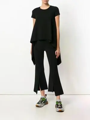 Stella McCartney Compact Knit Handkerchief T-shirt - Black