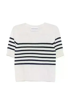 EMERSON RENALDI Striped Crew Neck T-shirt - Neutrals