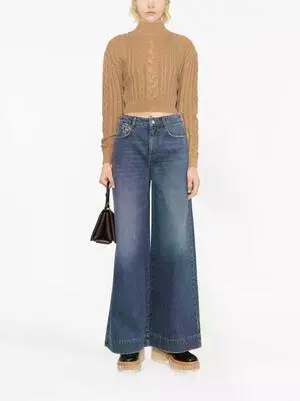 Stella McCartney Logo-print Wide-leg Jeans - Blue