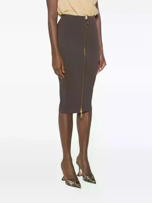 Elisabetta Franchi Front-zip Pencil Midi Skirt