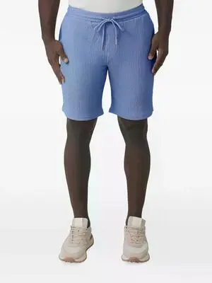 MAUVAIS Textured Drawstring Shorts - Blue