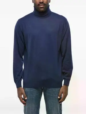 Malo Cashmere Turtleneck Sweater - Blue