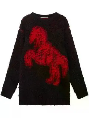 Stella McCartney Pixel Horse Jaquard Wool Jumper
