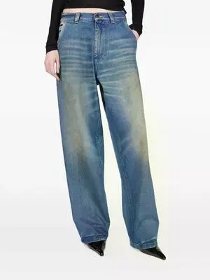 HAIKURE Faded-effect Wide-leg Jeans