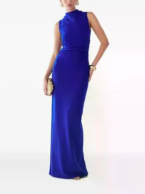 BWLDR Lana Sleeveless Ruched Maxi Dress - Blue
