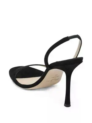 JIMMY CHOO Jenn 100 Suede Slingback Sandals
