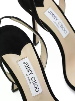 JIMMY CHOO Jenn 100 Suede Slingback Sandals