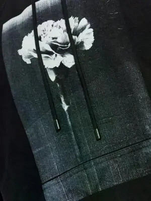 Balenciaga Flower Print Short Sleeve Hoodie