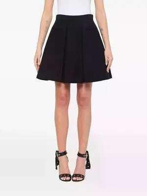 Alexander McQueen Pleated A-line Skirt - Black
