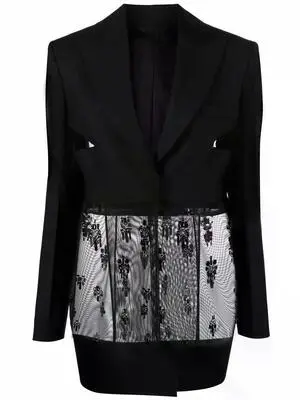 Givenchy Embellished-hem Tailored Blazer - Black
