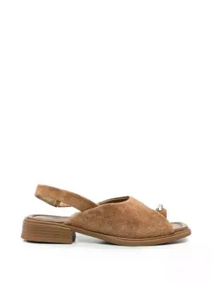 SERGIO MORETTI FIRENZE Toe-ring Slingback Sandals - Brown