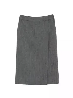 Ermanno Scervino Herringbone-pattern Wrap Midi Skirt - Grey