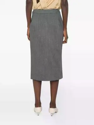 Ermanno Scervino Herringbone-pattern Wrap Midi Skirt
