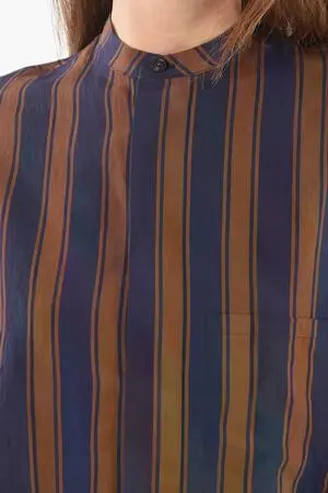 Woolrich Scully Collarless Striped Shirt