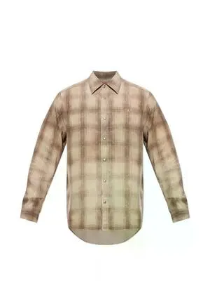 DIESEL® Check-print Logo-embroidered Shirt - Neutrals