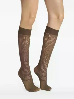 Wolford Rosebloom Net Knee-high Socks