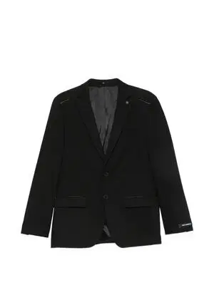 Karl Lagerfeld Tale Contrast-trim Single-breasted Blazer - Black