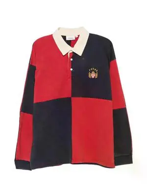 FOUND Colour-block Logo-embroidered Polo Shirt - Red
