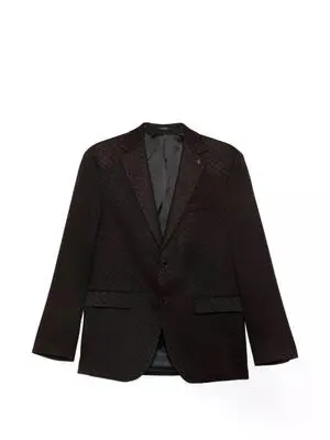 Karl Lagerfeld Monogram-pattern Notched-lapel Blazer - Brown