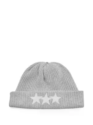 Chrome Hearts Star-patch Beanie Hat - Grey